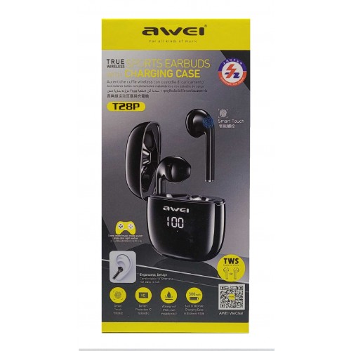 مشخصات,قیمت و خرید هندزفری بلوتوثی دو گوش AWEI مدل T28P TWS |سیپاس