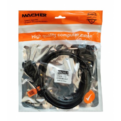 مشخصات,قیمت و خرید کابل برق لپ تاپ MACHER مدل MR-K547 طول 1.5متر |سیپاس