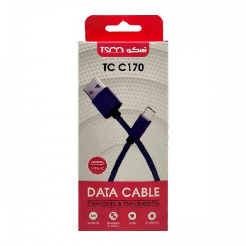 مشخصات، قیمت و خرید کابل شارژ TSCO TYPE-C مدل TC C 170 طول 1 متر | سیپاس