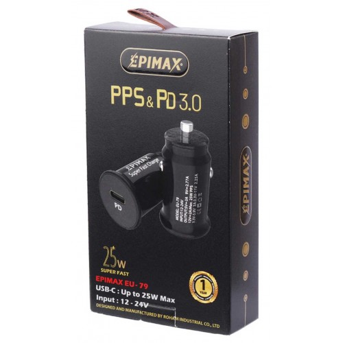 مشخصات،قیمت و خرید شارژر فندکی فست شارژ 25 وات EPIMAX مدل EU-59 | سیپاس