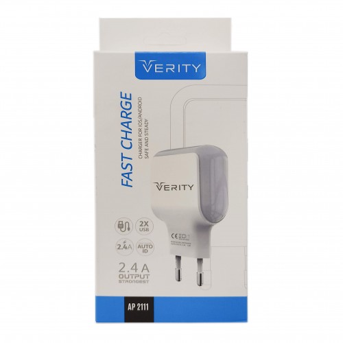 مشخصات، قیمت و خرید شارژر VERITY مدل AP 2111 به همراه کابل اندروید | سیپاس