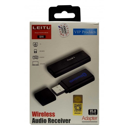 مشخصات ,قیمت و خرید دانگل بلوتوث LEITU مدل LU-6 دارای جک 3.5 میلی متری | سیپاس