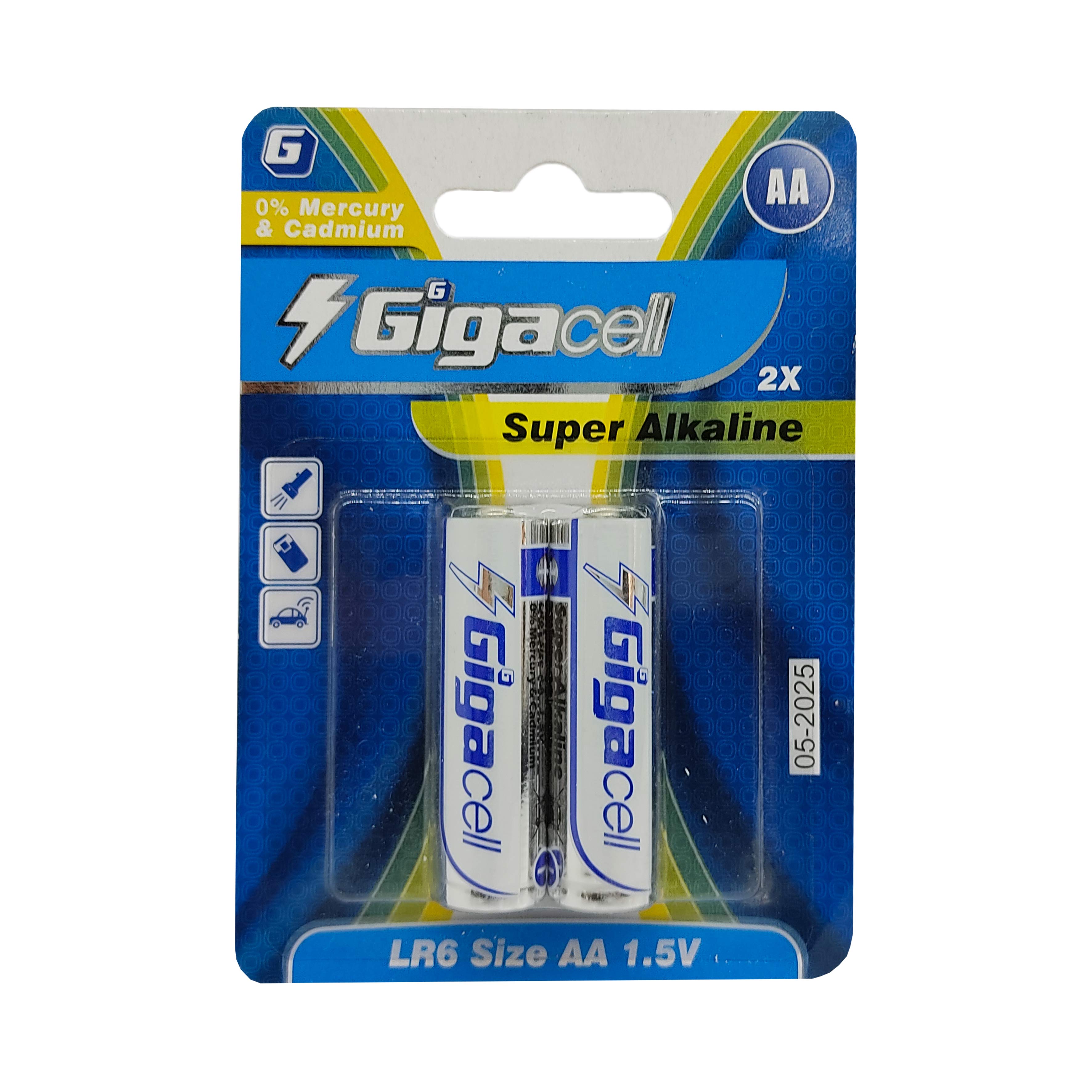 مشخصات،قیمت و خرید باتری قلمی دوتایی Gigacell super Alkaline مدل LR6|سیپاس