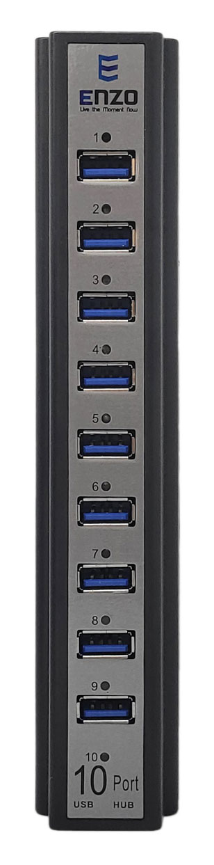 مشخصات، قیمت و خرید هاب کلیددار 10 پورت ENZO مدل UH-10A دارای پورت آداپتور و پرینتر | سیپاس